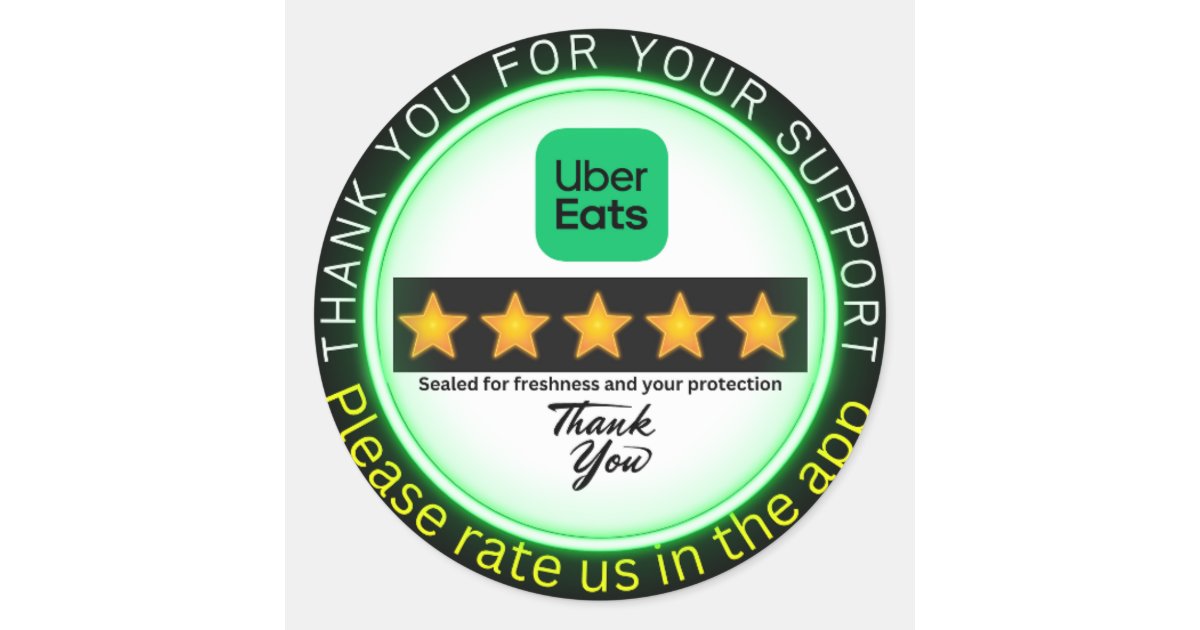 Uber Eats Delivery Sticker | Door Dashing | Driver | Zazzle