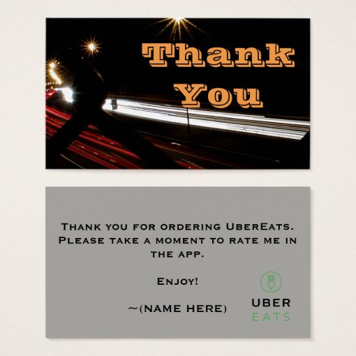 Uber Eats Order Thank you Business Card | Zazzle