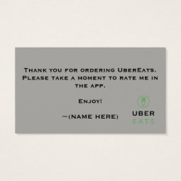 Uber Eats Order Thank you Business Card | Zazzle