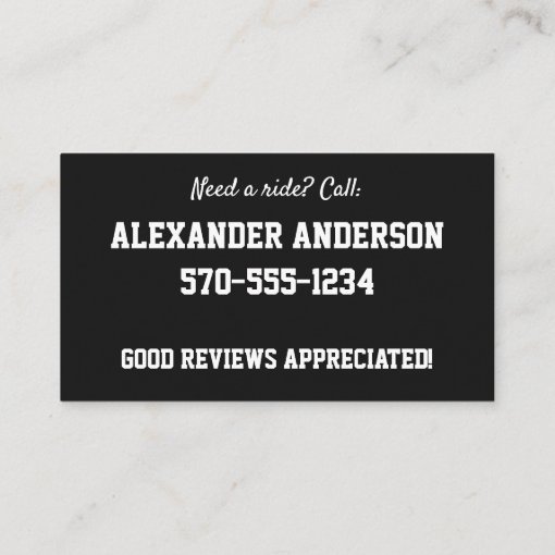 Uber Lyft Driver Blue and Gold License Plate Business Card | Zazzle