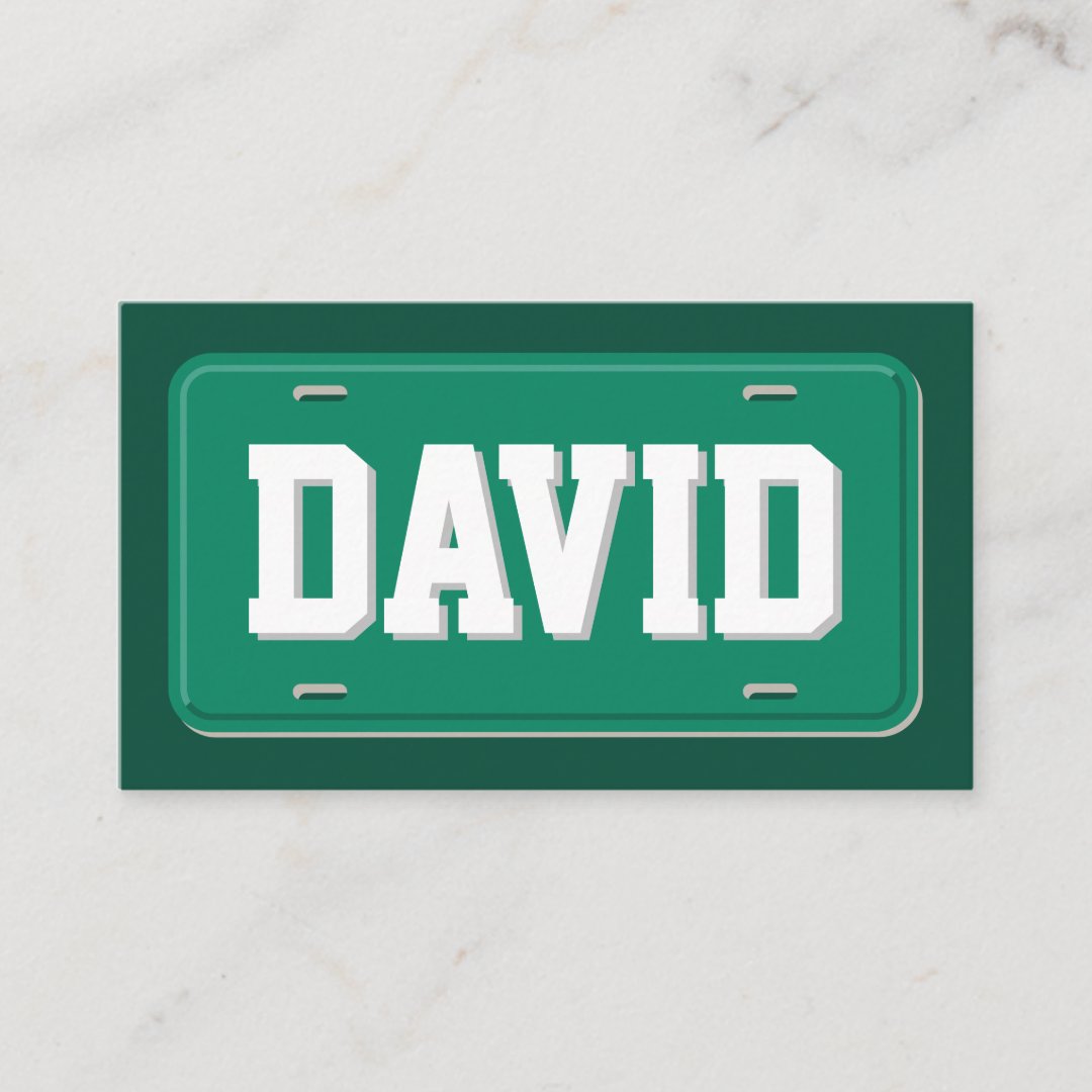 Uber Lyft Driver Green and White License Plate Business Card | Zazzle