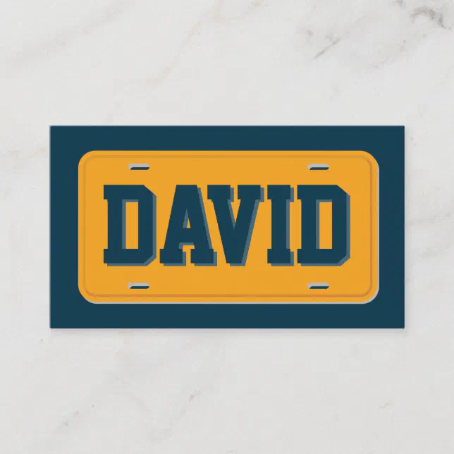 Uber Lyft Driver Orange and Blue License Plate Business Card | Zazzle