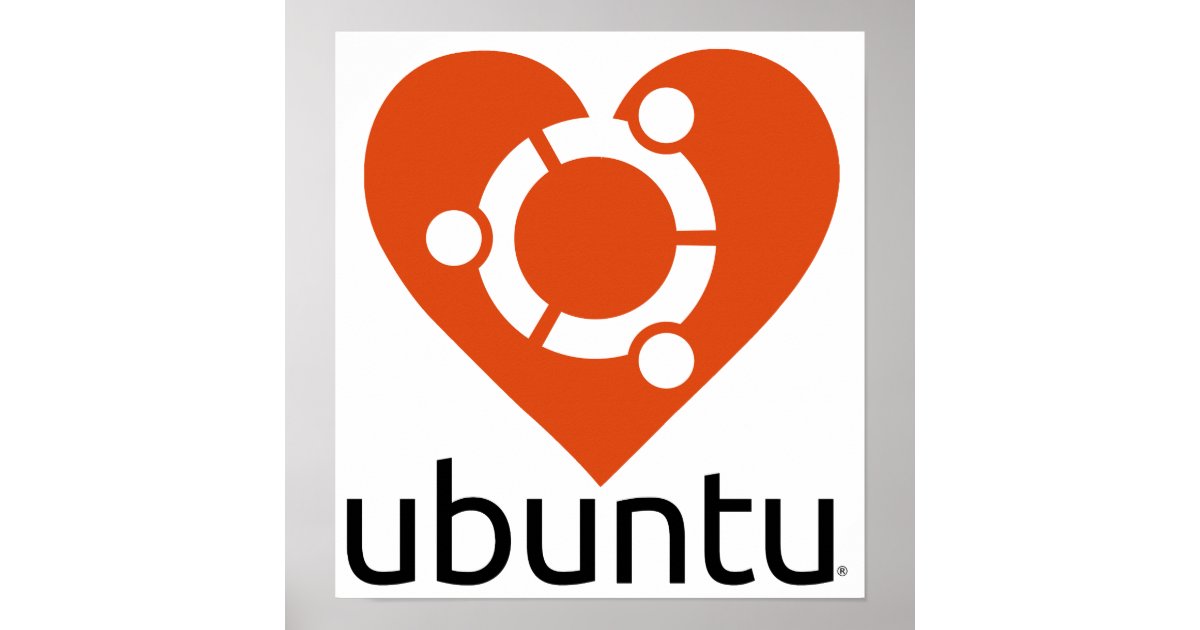 Ubuntu "heart" poster | Zazzle