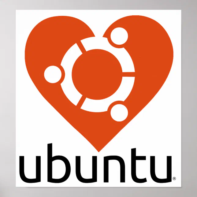 Ubuntu "heart" poster | Zazzle