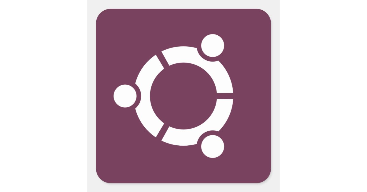 Ubuntu Purple Square Sticker | Zazzle