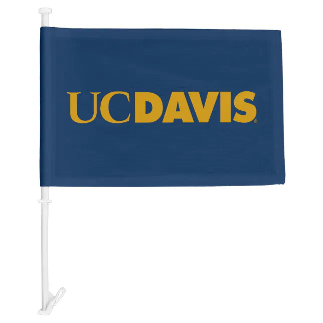 UC Davis Wordmark Car Flag | Zazzle