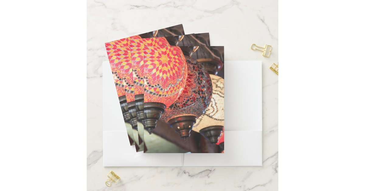 Uchisar, Colorful, Mosaic Lamps Pocket Folder | Zazzle
