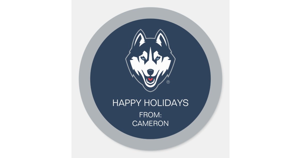 UConn Huskies 2 Classic Round Sticker | Zazzle