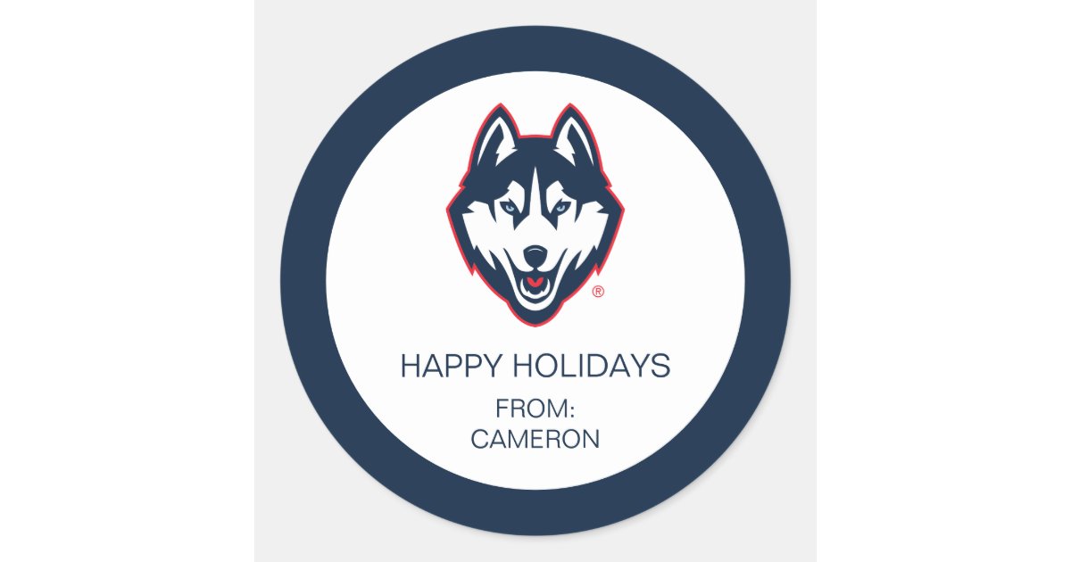 UConn Huskies Classic Round Sticker | Zazzle