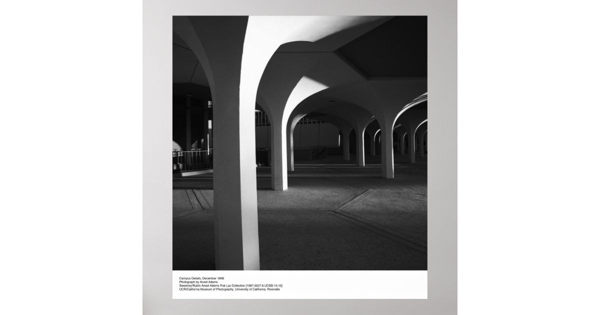 UCSD Campus Details by Ansel Adams Poster | Zazzle