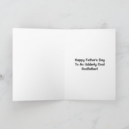 Udderly Cool Godfather Father's Day With Cow Card | Zazzle
