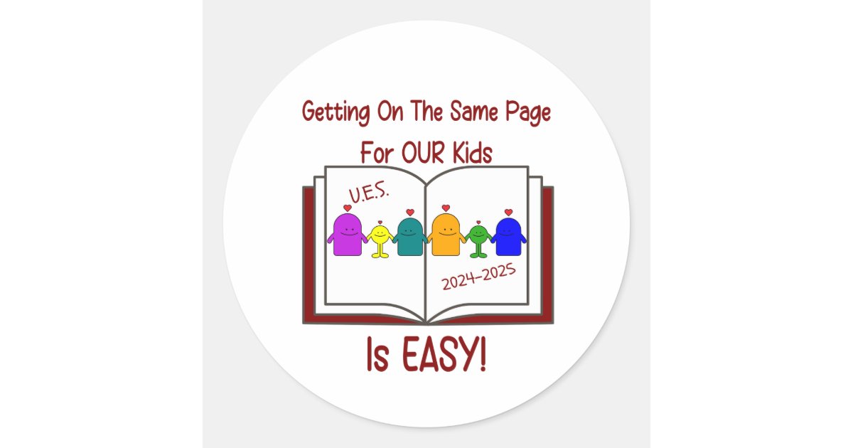 UES Staff Stickers (one page of 20 stickers) | Zazzle
