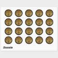 Uesugi Kamon Uesugi Sasa in Gold Classic Round Sticker | Zazzle