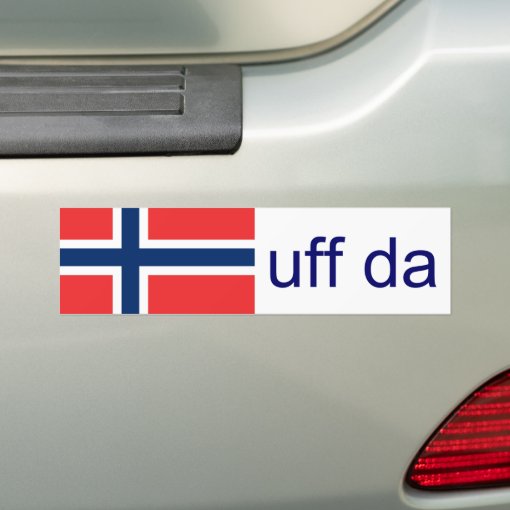 Uff Da Norway Funny Norwegian Bumper Sticker | Zazzle