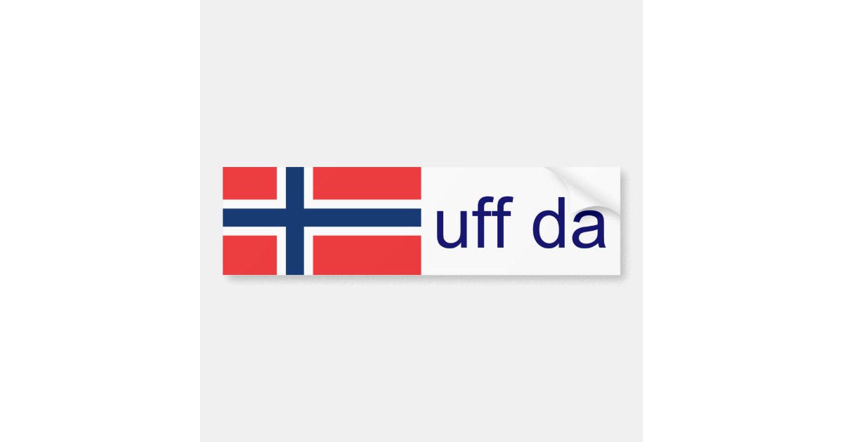 Uff Da Norway Funny Norwegian Bumper Sticker | Zazzle