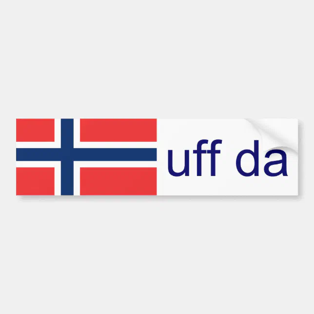 Uff Da Norway Funny Norwegian Bumper Sticker | Zazzle