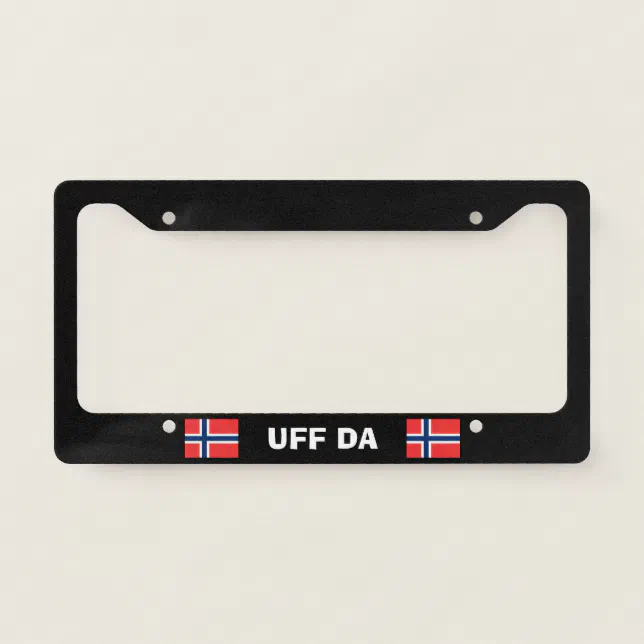 Uff Da Norwegian License Plate Frame | Zazzle