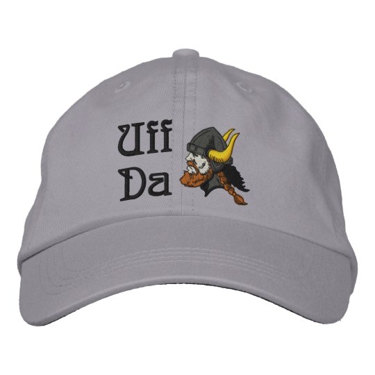 Uff Da Scandinavian Viking in Helmet Funny Embroidered Baseball Cap ...