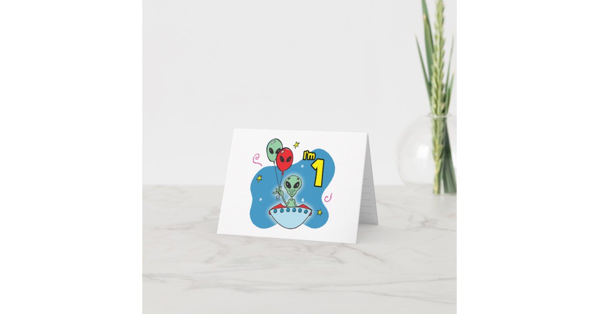 UFO Alien 1st Birthday Fill-in Invitation | Zazzle