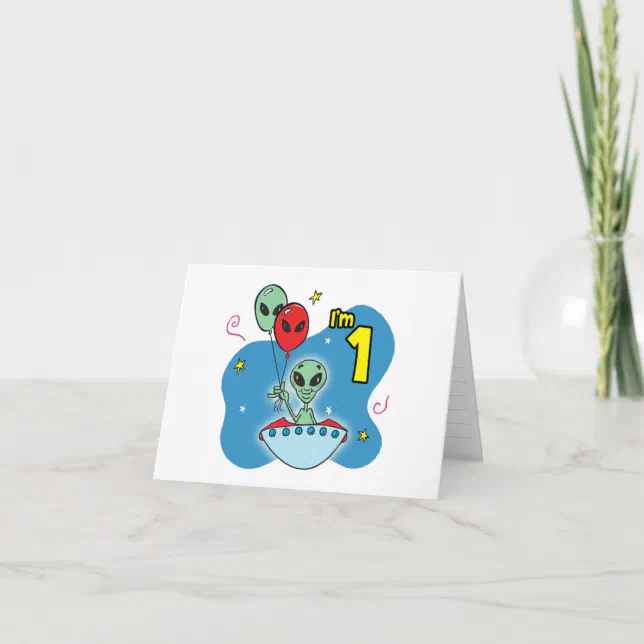 UFO Alien 1st Birthday Fill-in Invitation | Zazzle