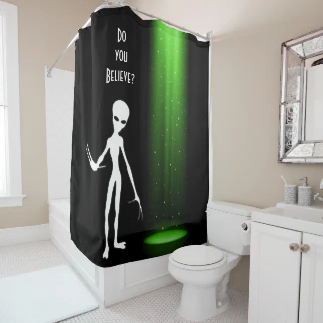 UFO Alien Abduction Do You Believe? Shower Curtain | Zazzle