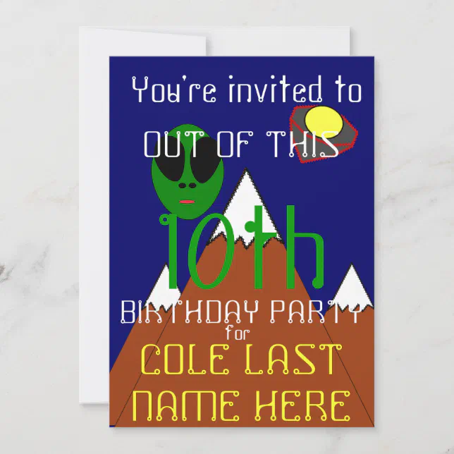 UFO - Alien Birthday Invitation | Zazzle