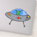 UFO ALIEN DIE CUT CAR DECAL STICKER | Zazzle