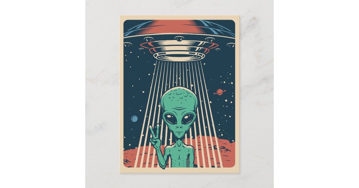 UFO Alien Postcard | Zazzle