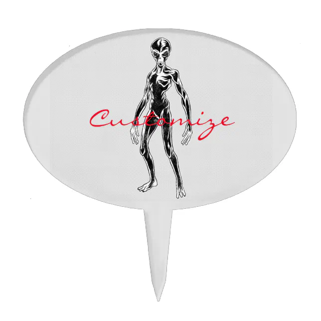 UFO Alien Thunder_Cove Cake Topper | Zazzle