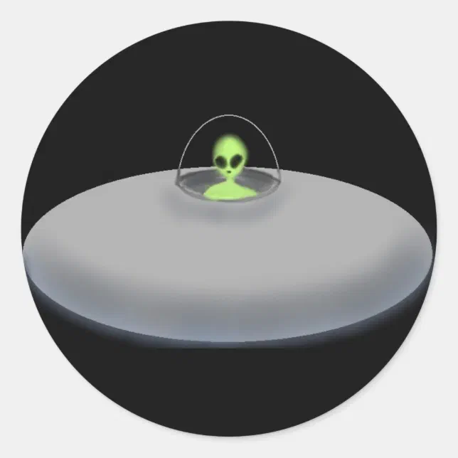 UFO (black) stickers | Zazzle