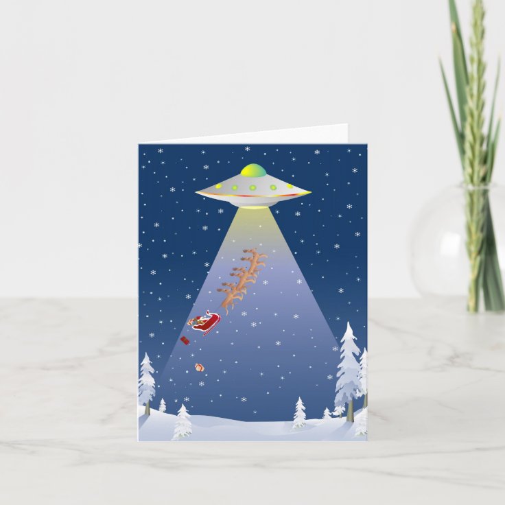 UFO Christmas Card | Zazzle