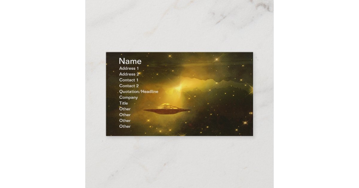 UFO flying object in space Business Card | Zazzle