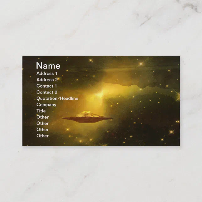 UFO flying object in space Business Card | Zazzle