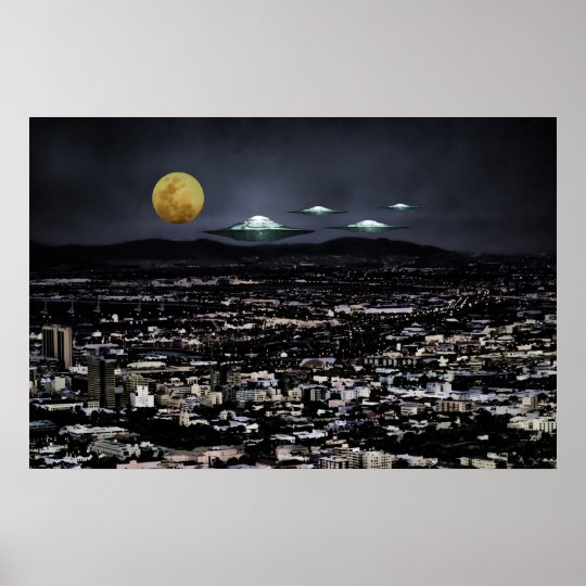 UFO flying object in space Poster | Zazzle.com