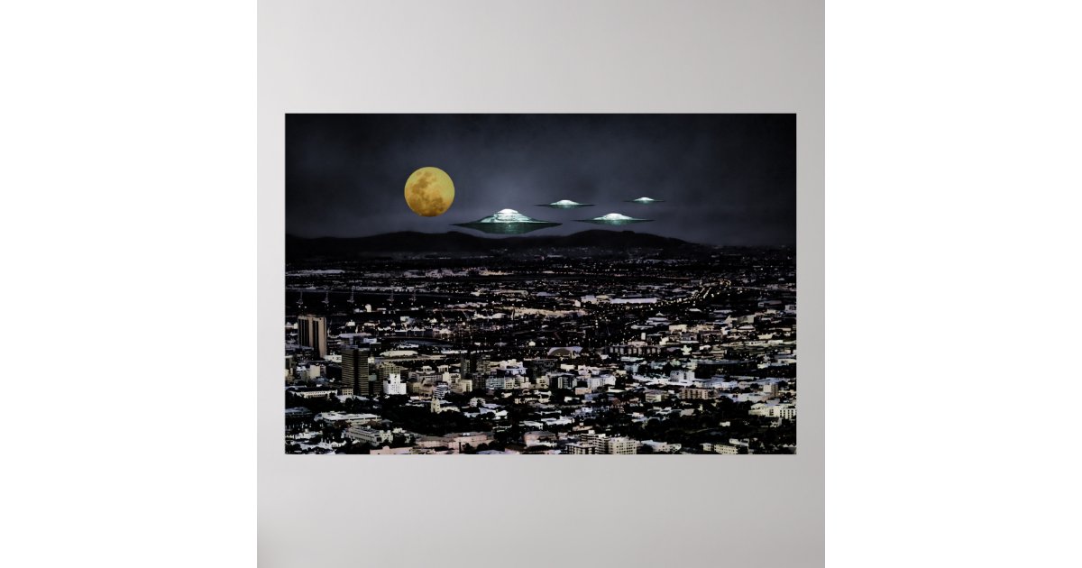 UFO flying object in space Poster | Zazzle