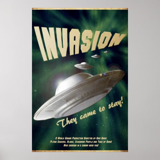 UFO Invasion – Vintage Movie Poster | Zazzle