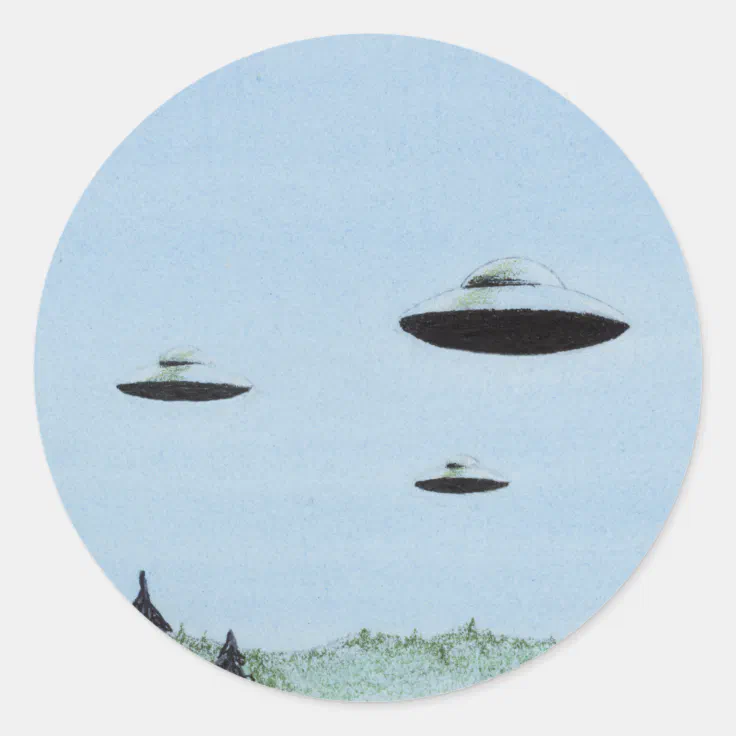 UFO Trio Classic Round Sticker | Zazzle