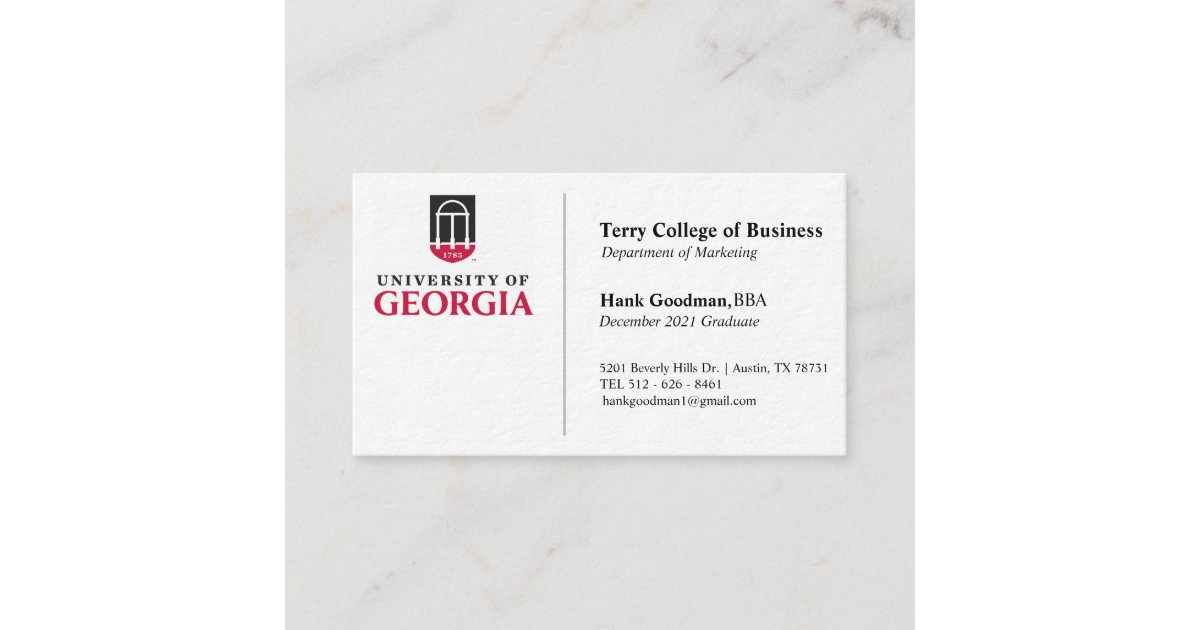 UGA business card. Business Card | Zazzle