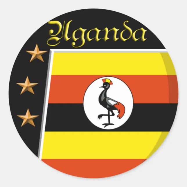 Uganda Classic Round Sticker | Zazzle