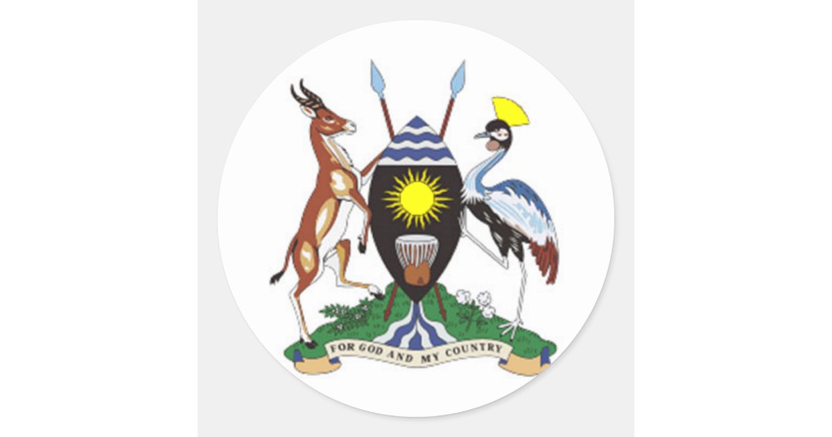 Uganda Coat of Arms Classic Round Sticker | Zazzle