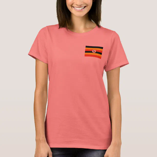 Uganda Flag and Map dk T-Shirt | Zazzle