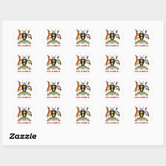 UGANDA - flag/emblem/coat of arms/symbol Classic Round Sticker | Zazzle
