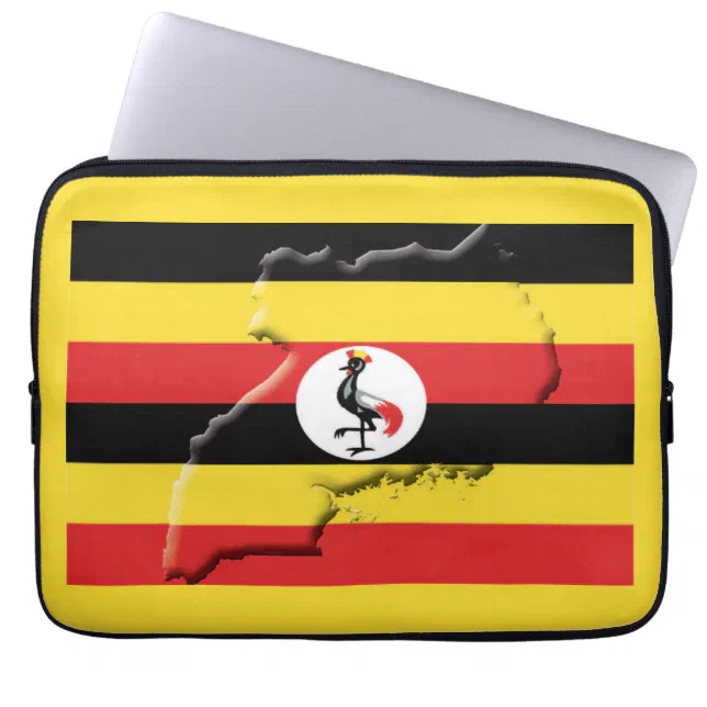 UGANDA Flag Map Patriotic Computer YELLOW Laptop Sleeve | Zazzle