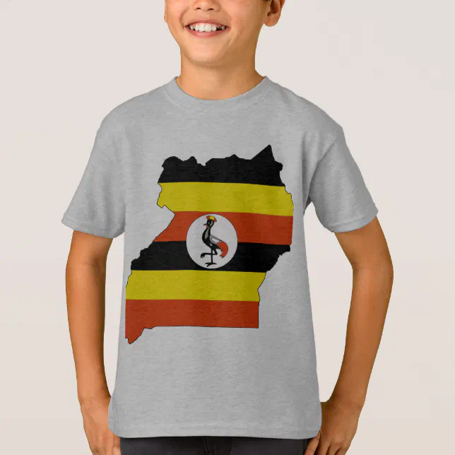 Uganda flag map T-Shirt | Zazzle