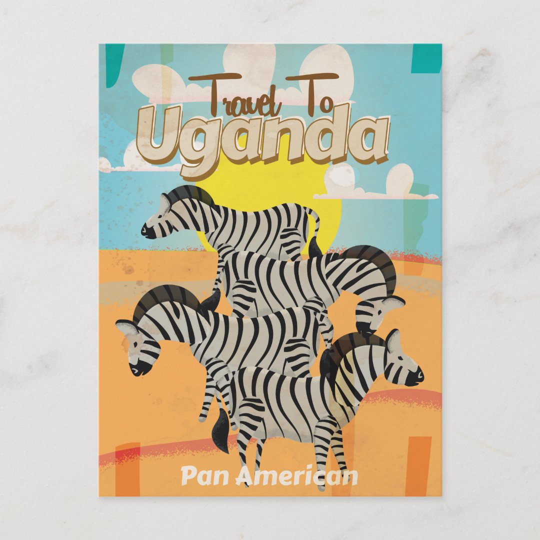 Uganda Vintage Travel Poster Postcard | Zazzle