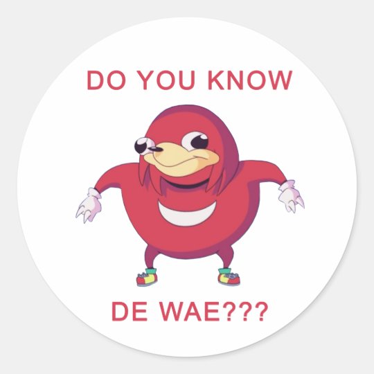 Ugandan Knuckles Meme Classic Round Sticker | Zazzle.com
