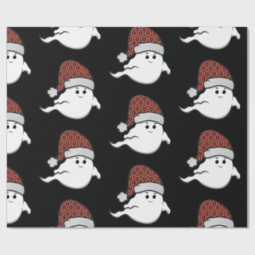 ugly christmas ghost spooky hotel carpet wrapping paper | Zazzle
