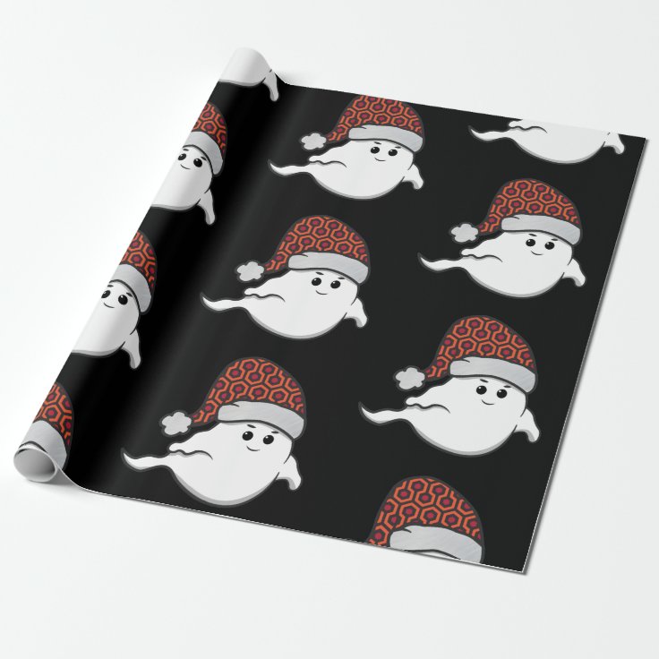 ugly christmas ghost spooky hotel carpet wrapping paper | Zazzle