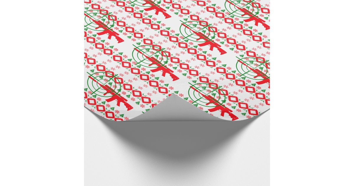 Ugly Christmas gun Wrapping Paper | Zazzle.com