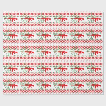 Ugly Christmas gun Wrapping Paper | Zazzle